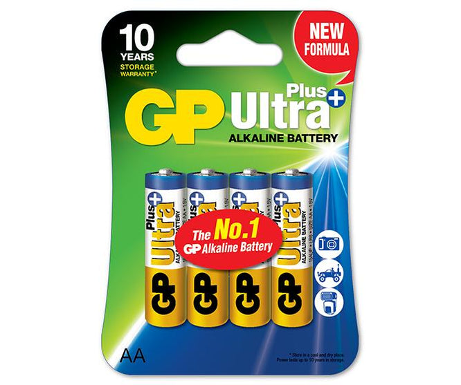 Батарейки алкалиновые GP Ultra Plus AA 4 шт. (LR6) | GP Batteries Russia
